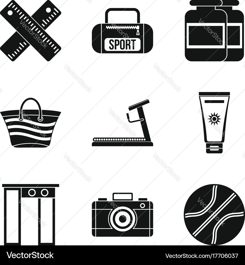 Inspection icons set simple style Royalty Free Vector Image
