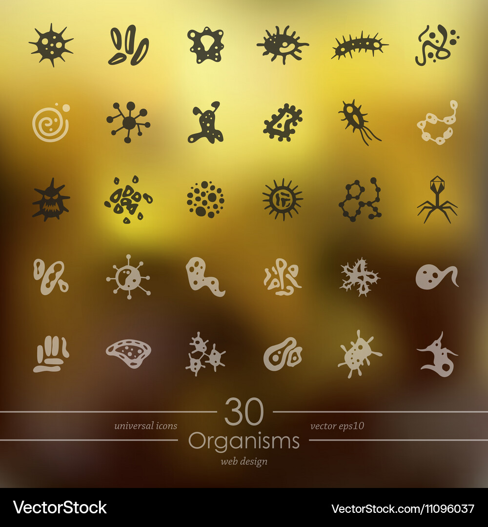 Set of organisms icons Royalty Free Vector Image