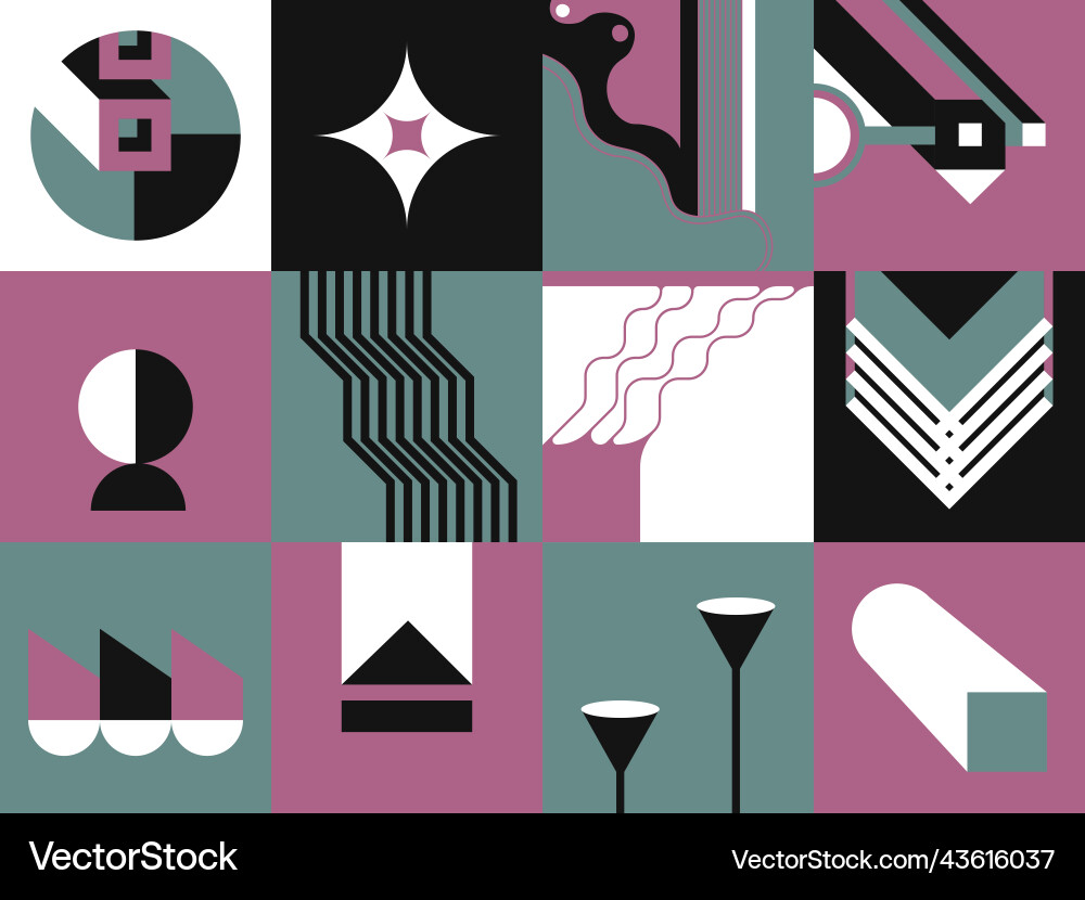 Square print with contemporary abstract design Vector Image