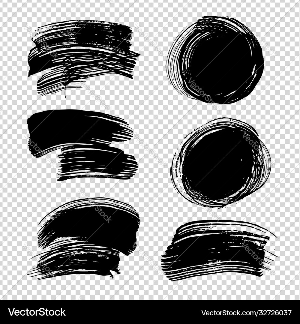 Textured abstract black ink smooth and round Vector Image