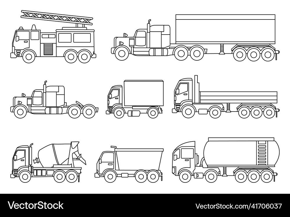 Transport vehicle outline design Royalty Free Vector Image
