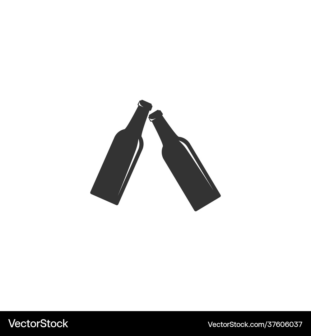 Two beer or ale bottles bar pub brew symbol Vector Image
