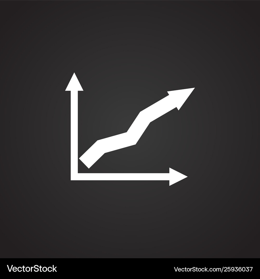 Up grow chart icon on background for graphic Vector Image
