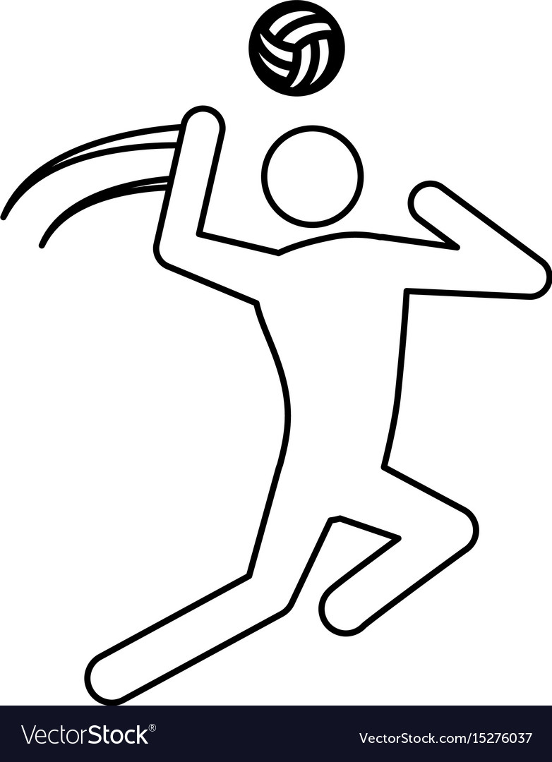 Volleyball player pictograph Royalty Free Vector Image
