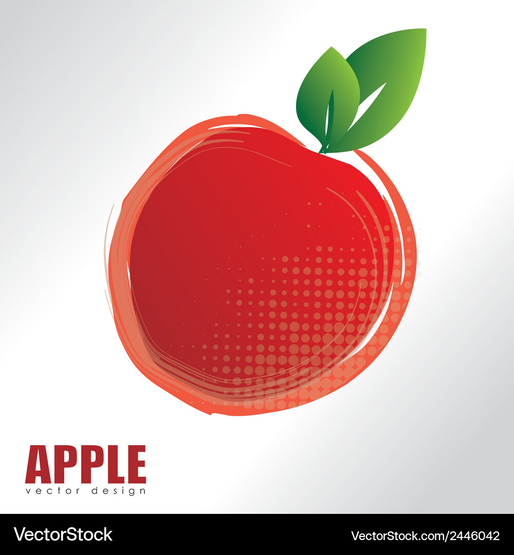 Apple icon over gray background Royalty Free Vector Image
