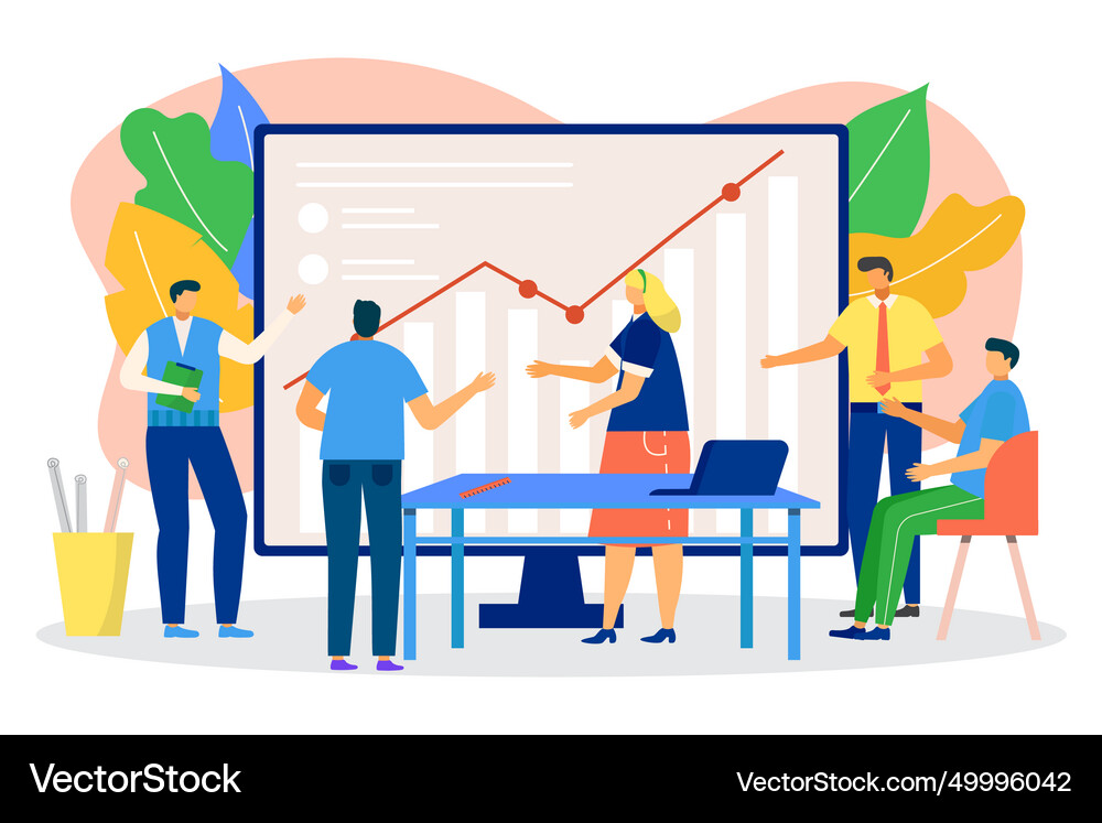 Business graph at meeting Royalty Free Vector Image