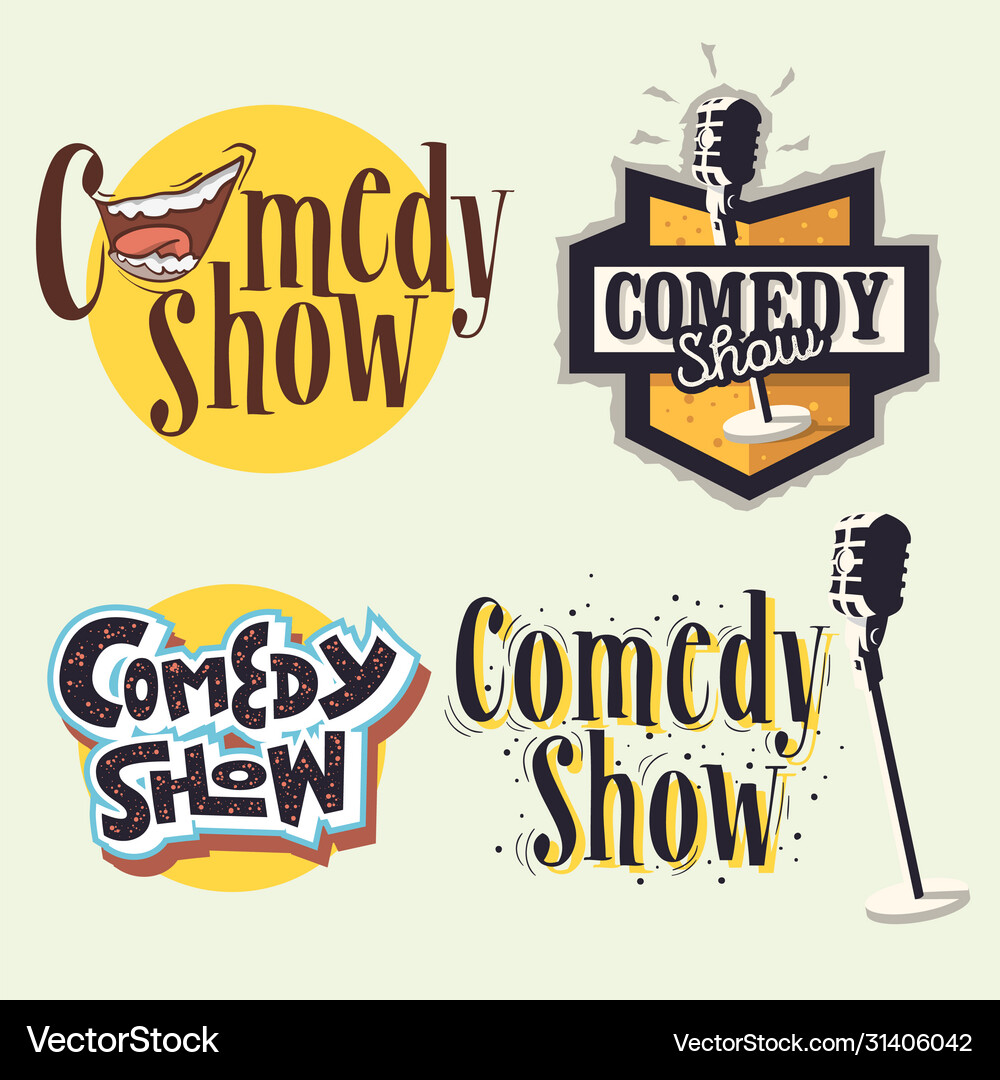 Comedy show comedian hand lettering Royalty Free Vector