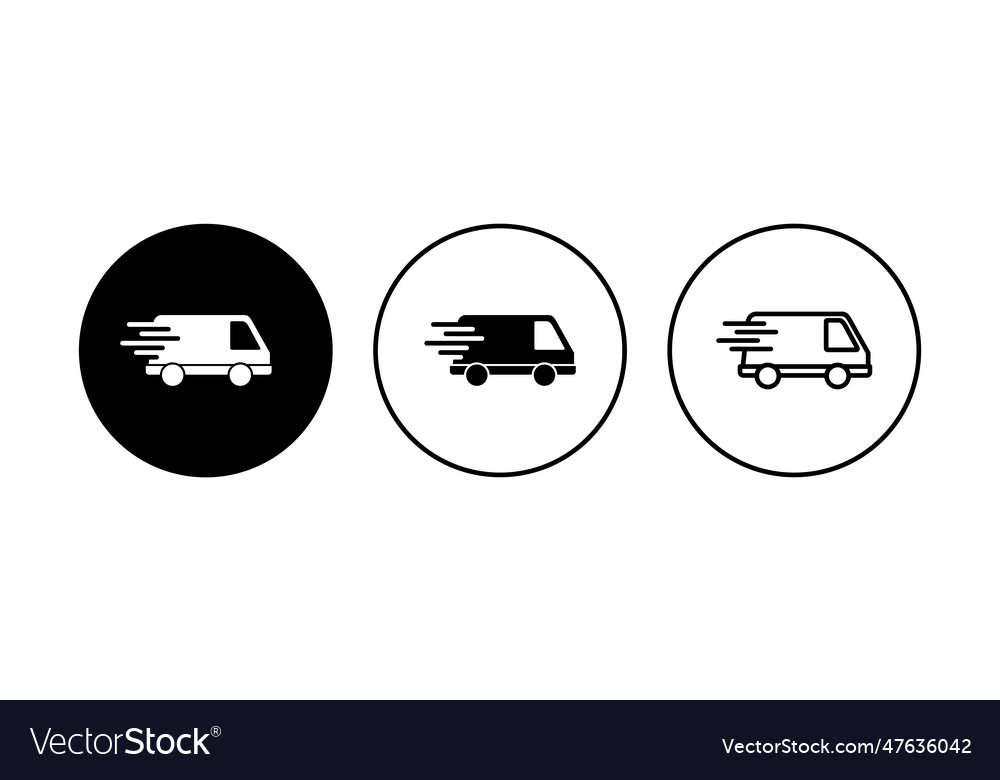 Fast shipping delivery truck icon set delivery Vector Image