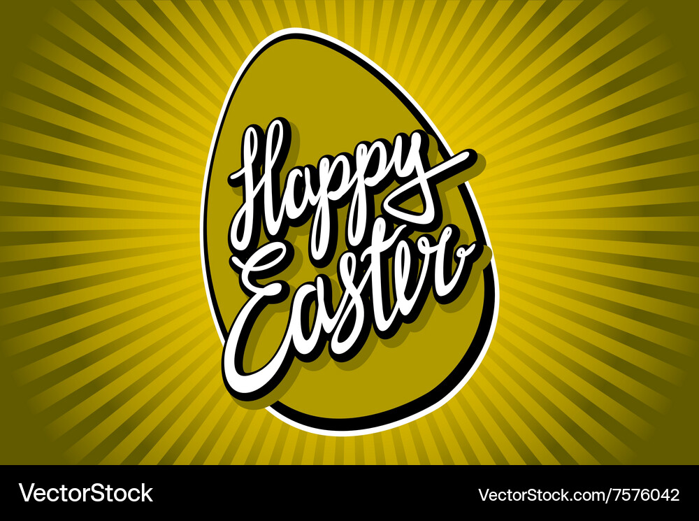 Gold foil calligraphy happy easter greeting card Vector Image