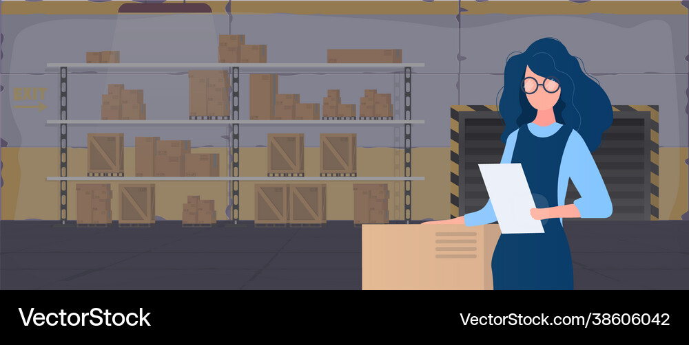 Large warehouse with drawers rack with drawers Vector Image