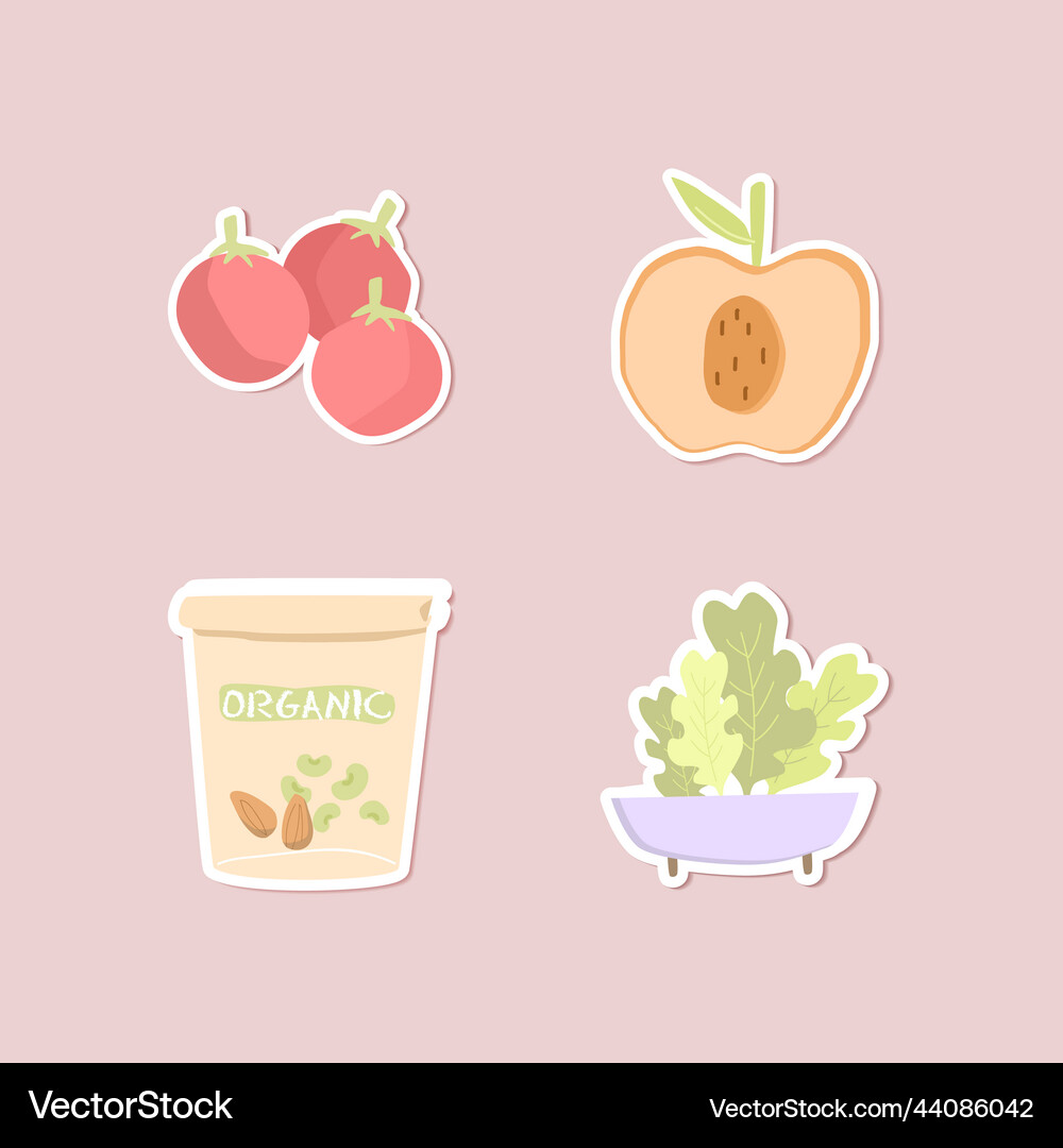Organic food collection Royalty Free Vector Image