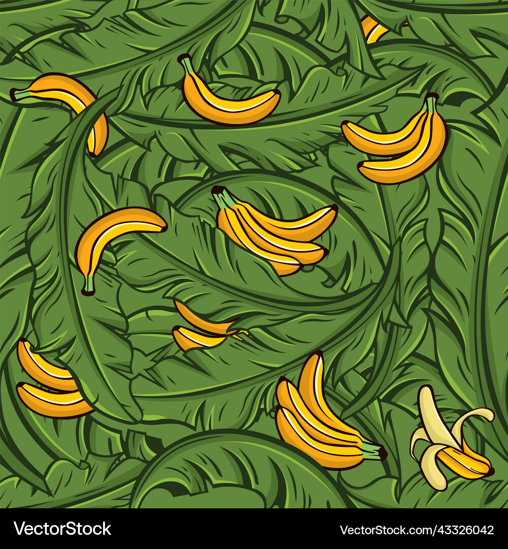 Seamless bananas pattern trendy colorful bananas Vector Image