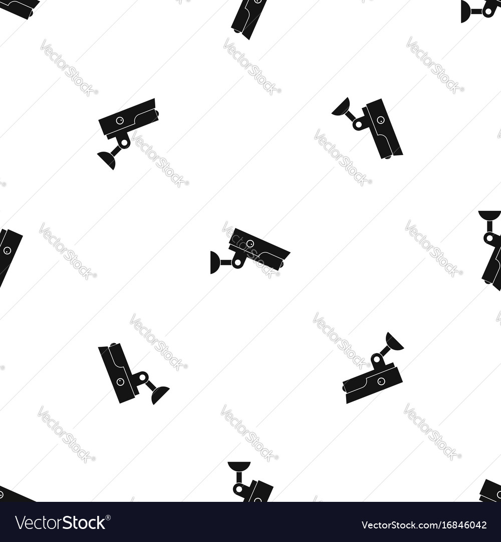 Security camera pattern seamless black Royalty Free Vector