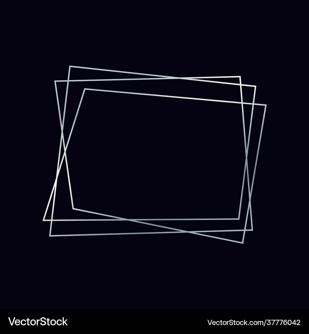 Silver geometric polygonal frame Royalty Free Vector Image