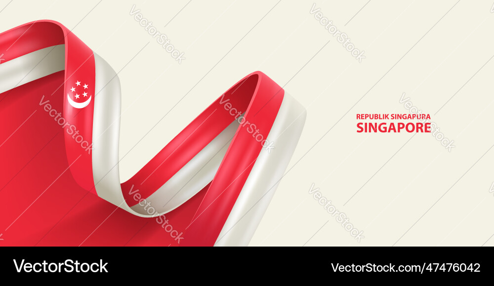Singapore ribbon flag Royalty Free Vector Image