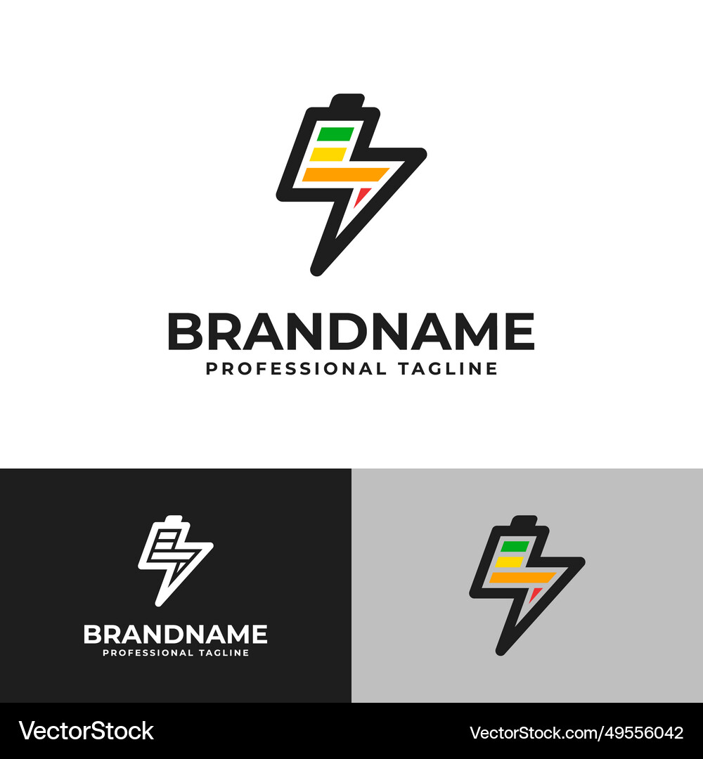 Thunderbolt battery logo suitable for business Vector Image