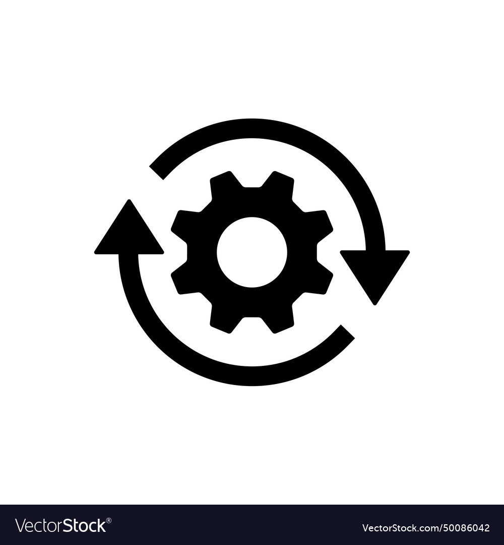 Workflow process icon in flat style gear cog Vector Image