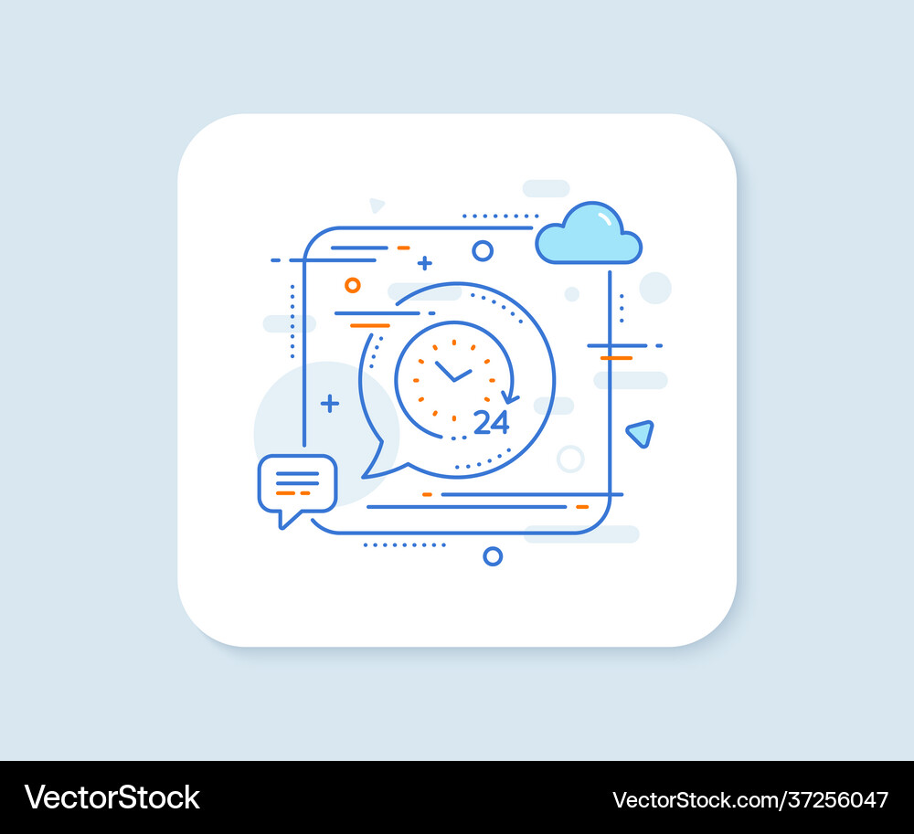 24 hours time line icon clock sign watch Vector Image