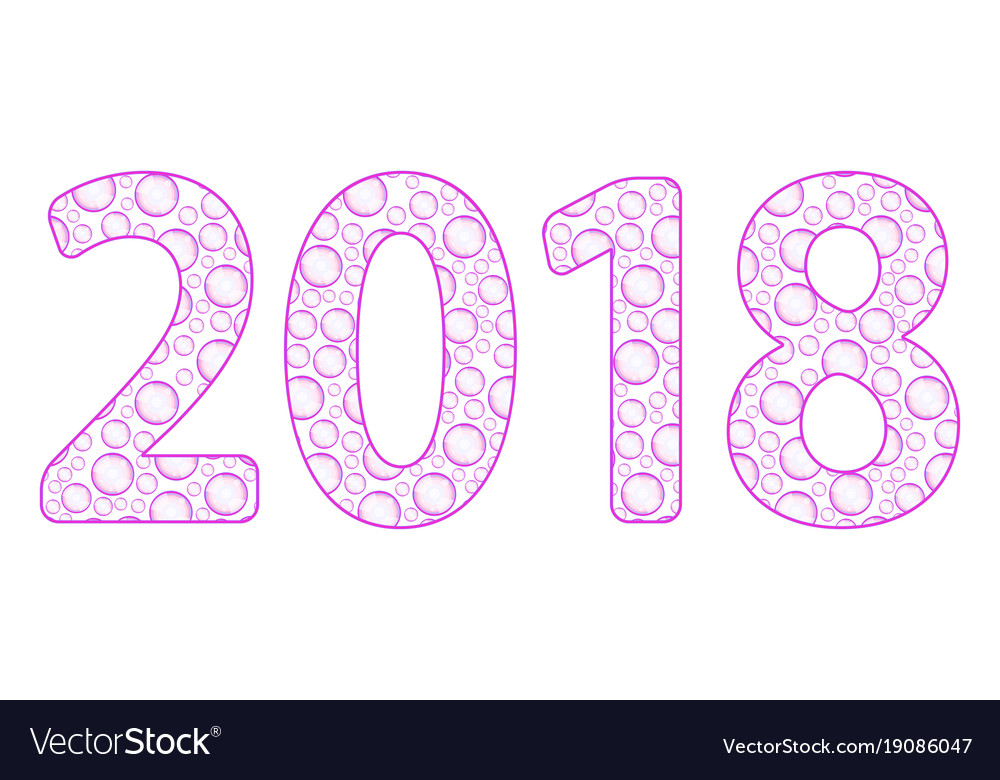 Bubble 2018 lettering Royalty Free Vector Image