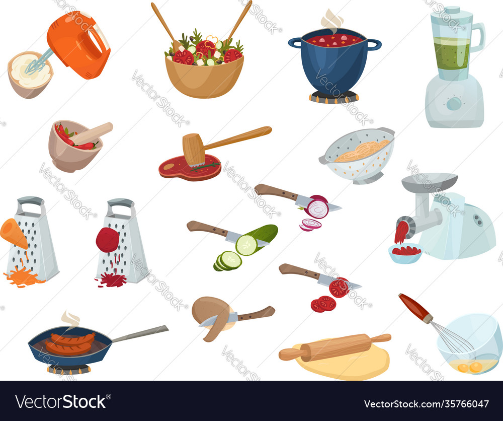 Cooking process set Royalty Free Vector Image - VectorStock