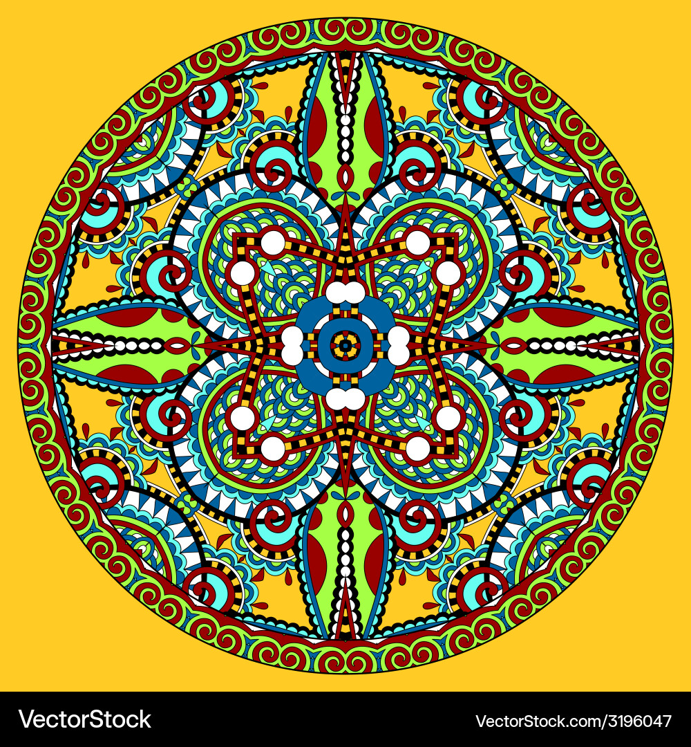 Decorative design of circle dish template round Vector Image
