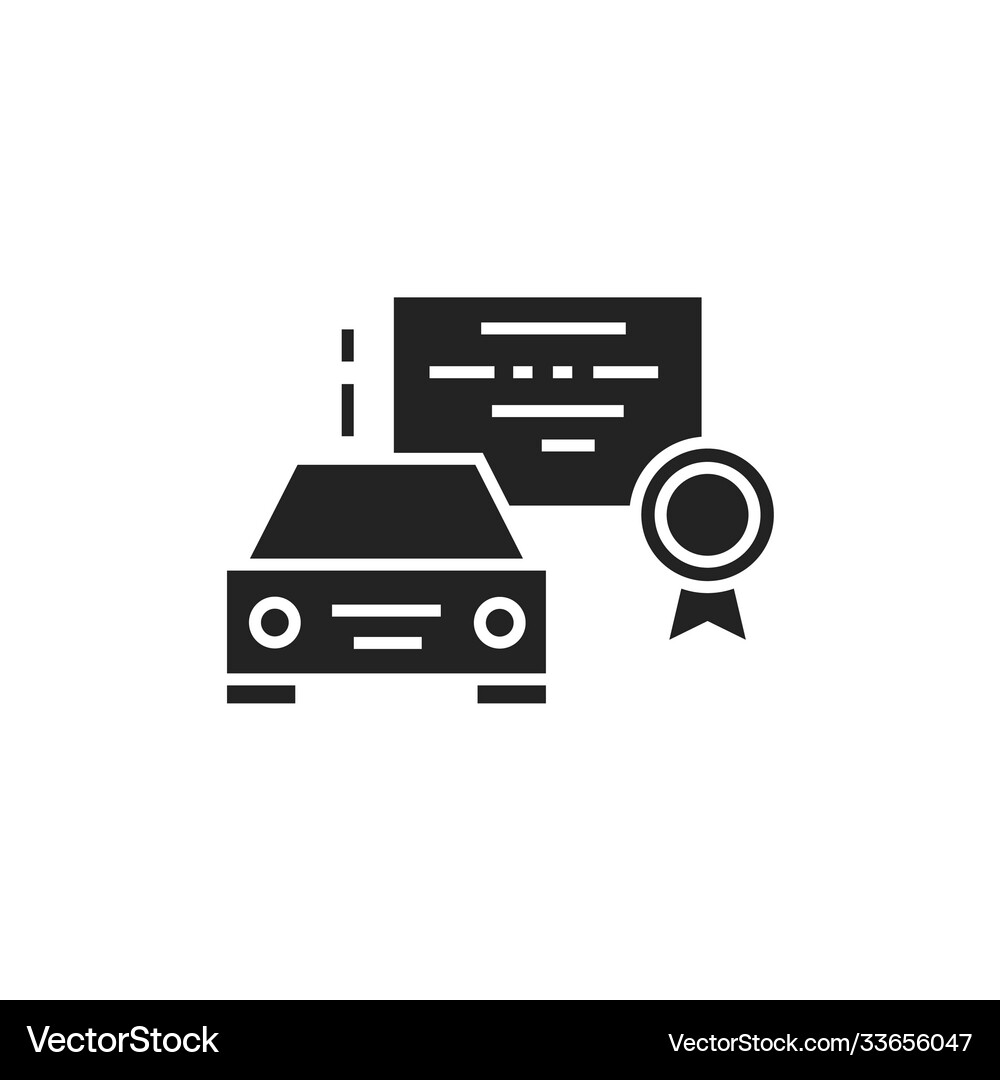 Driving school black glyph icon drivers education Vector Image
