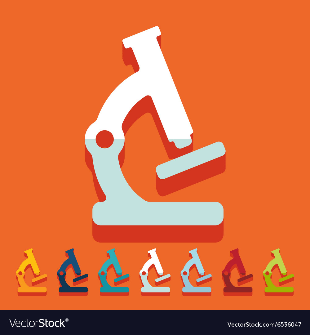 Flat design microscope Royalty Free Vector Image