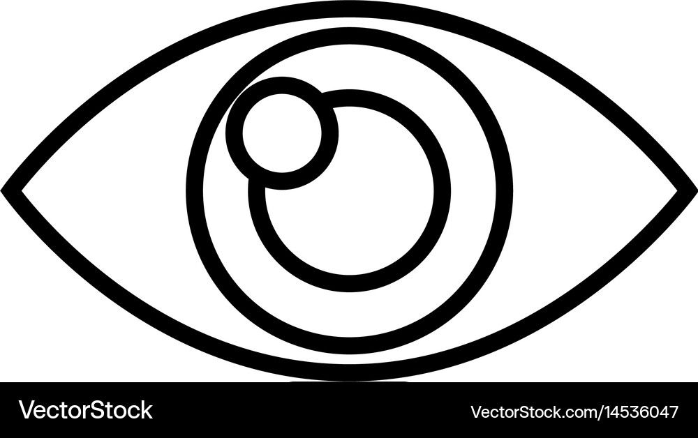 Human eye vision optical look design outline Vector Image