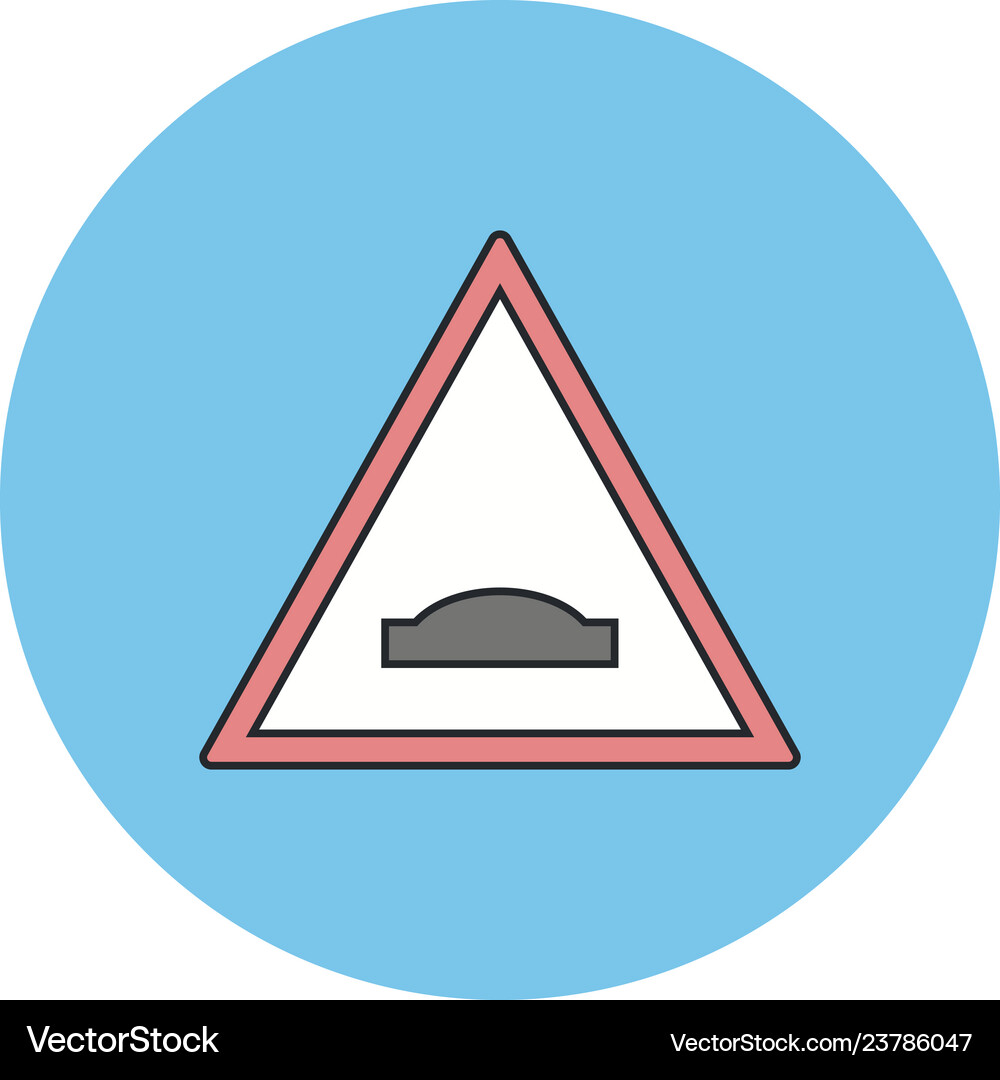 Hump bridge road sign icon Royalty Free Vector Image