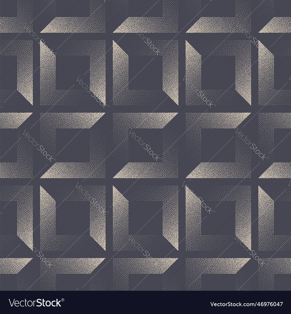 Mod geometric seamless pattern dotwork Royalty Free Vector
