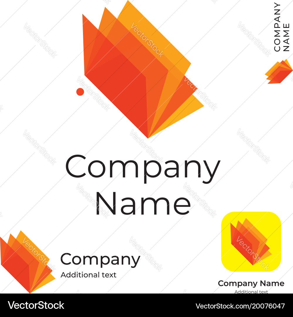 Modern bright colorful book or brochure logo Vector Image