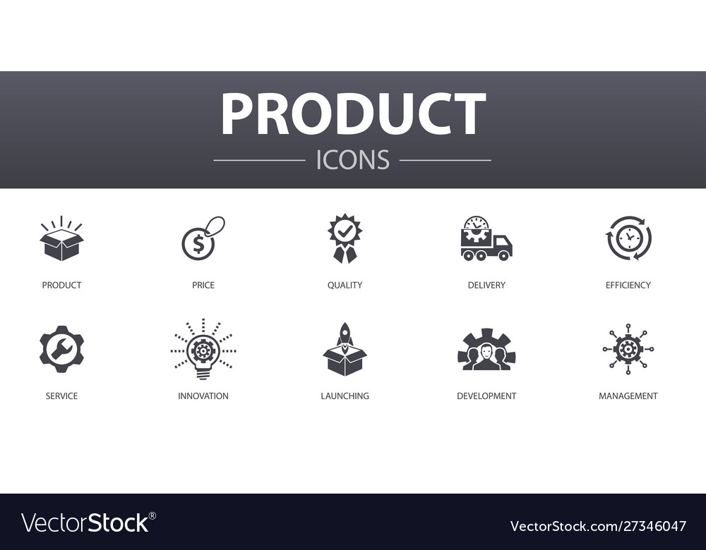 Product simple concept icons set contains Vector Image
