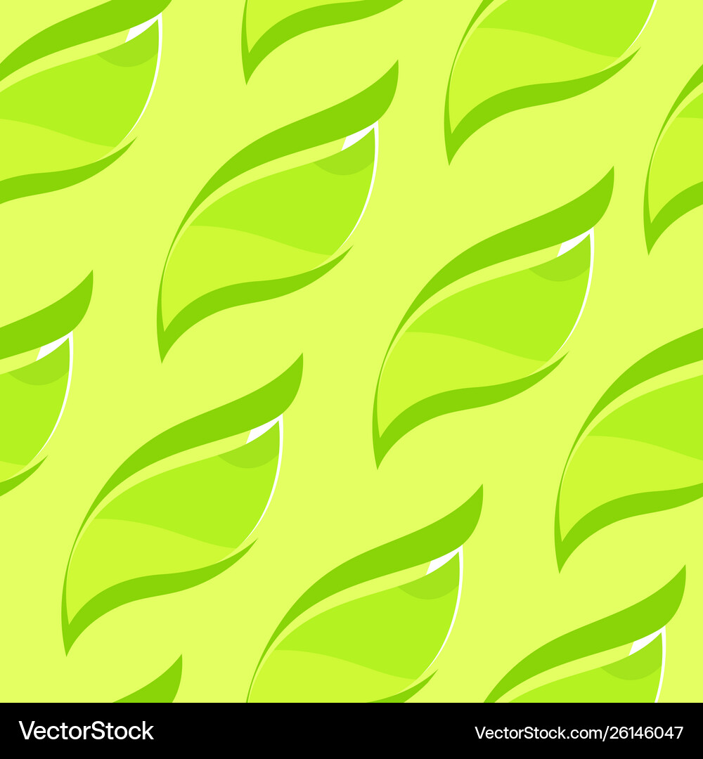 Seamless background with leaves tea bush fresh Vector Image