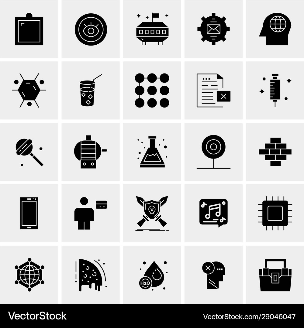 Set 25 universal business icons Royalty Free Vector Image