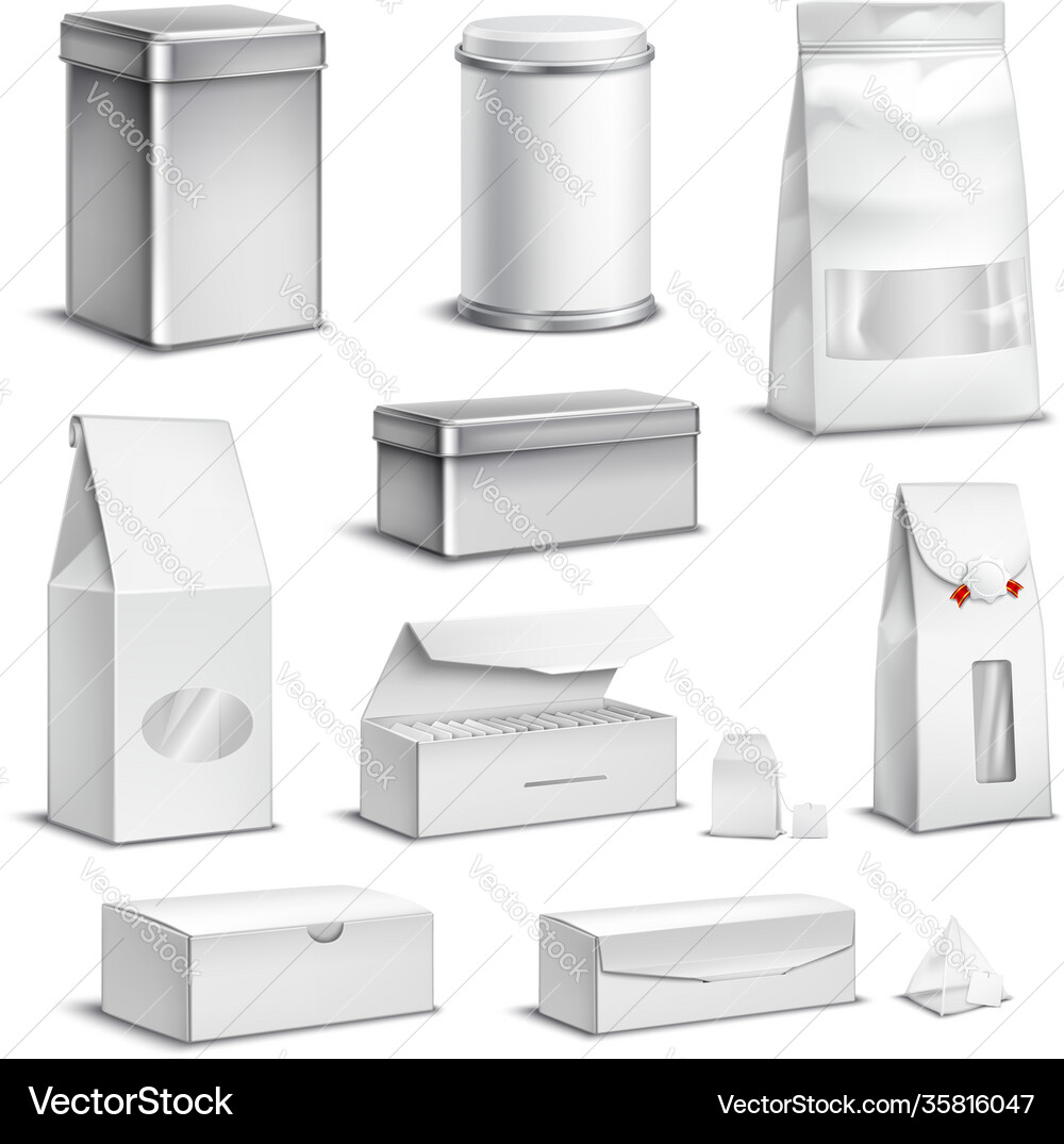 Tea packaging set Royalty Free Vector Image - VectorStock