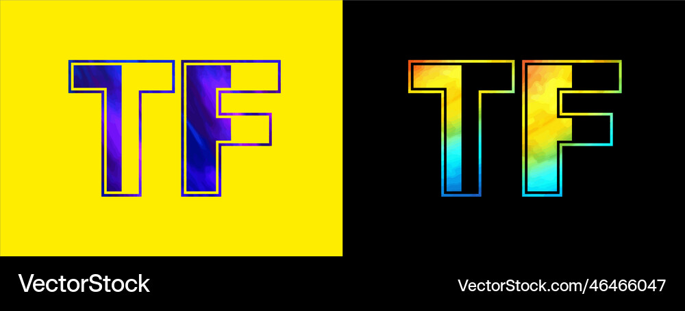 Unique tf letter logo icon template premium Vector Image