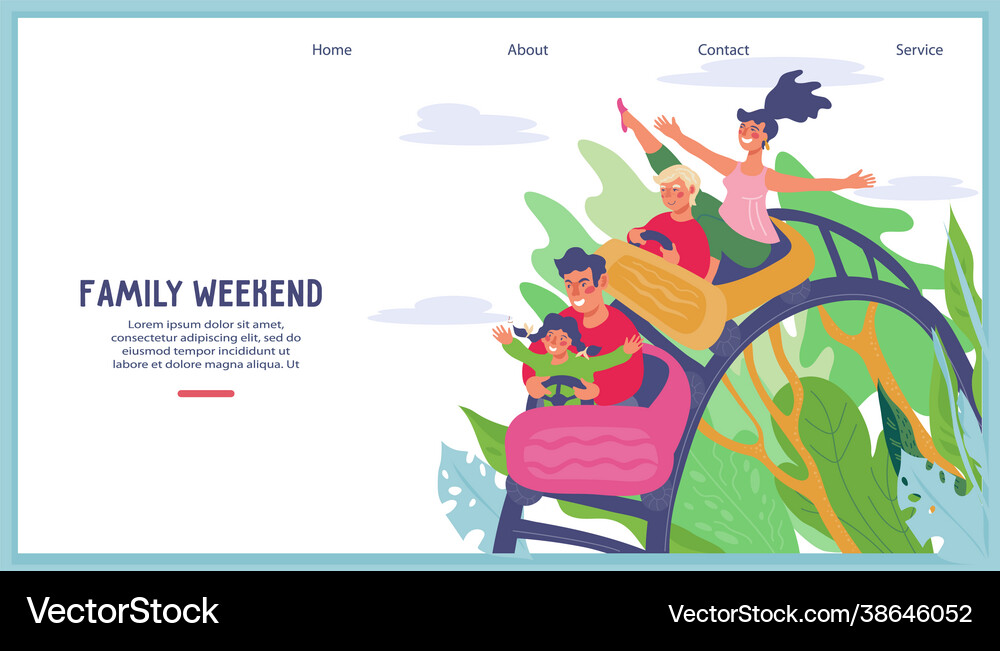 Amusement park or funfair website banner Vector Image