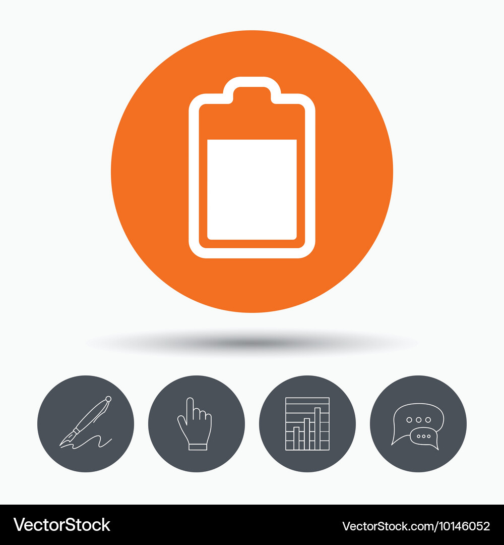 Battery power icon charging accumulator sign Vector Image