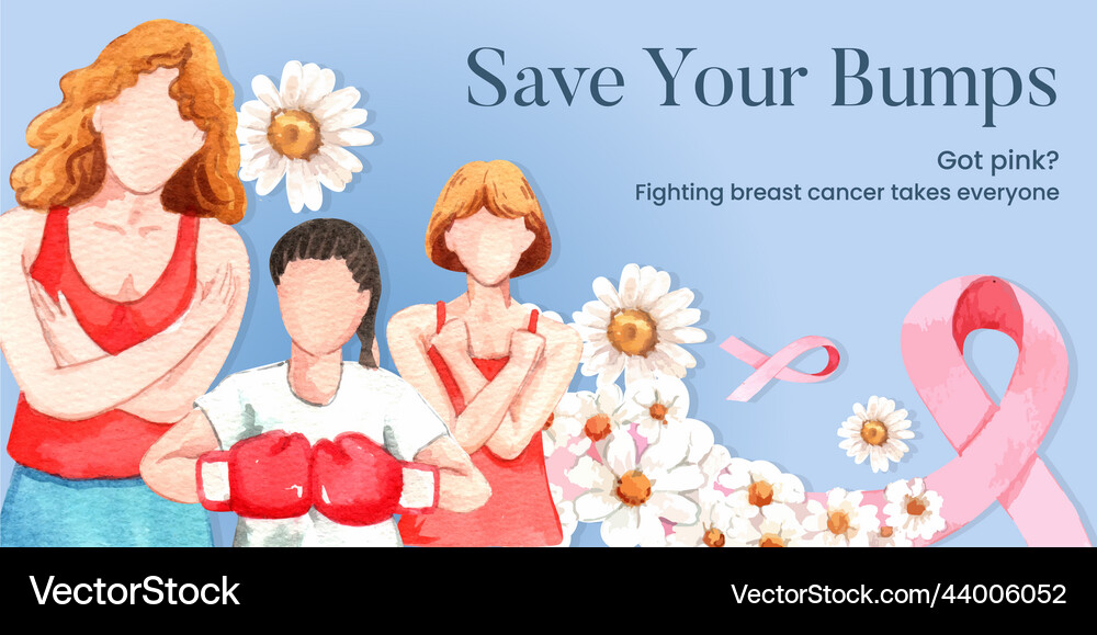 Blog header template with breast cancer Royalty Free Vector