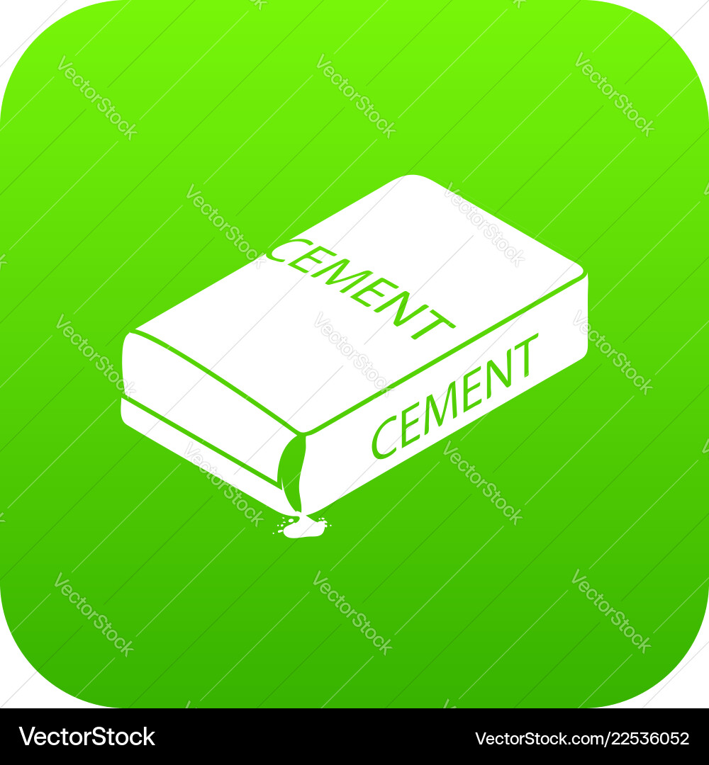 Cement bag icon green Royalty Free Vector Image