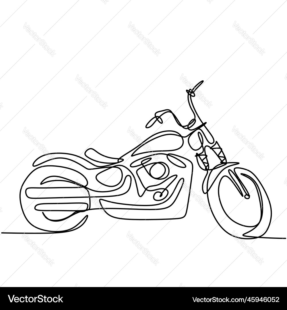 Continuous one line drawing of old classic Vector Image