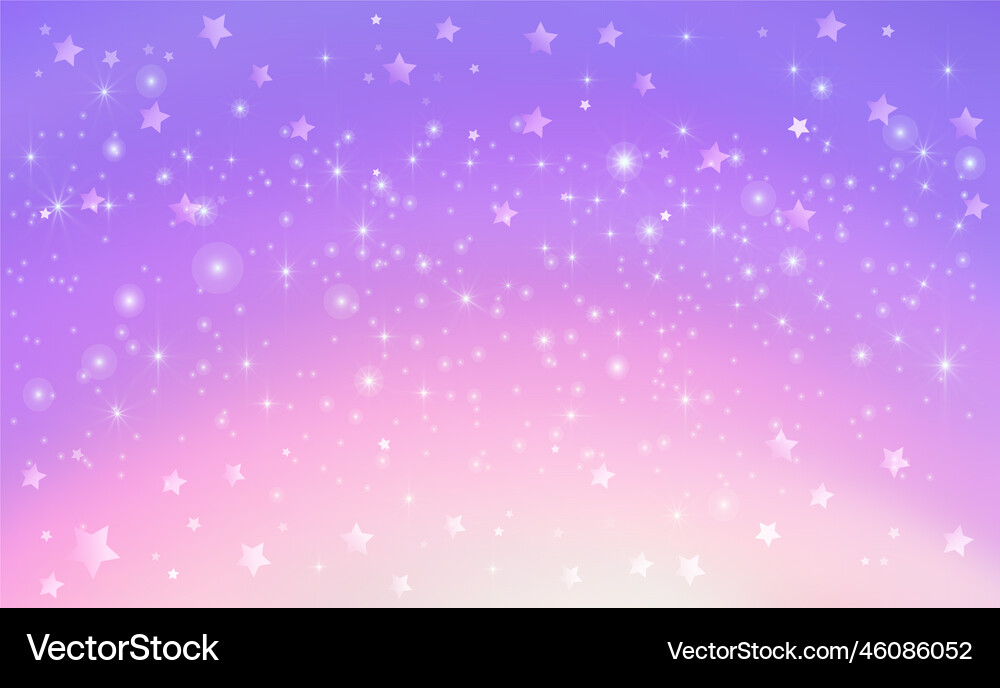 Fantasy magic pink sky in sparkling stars Vector Image