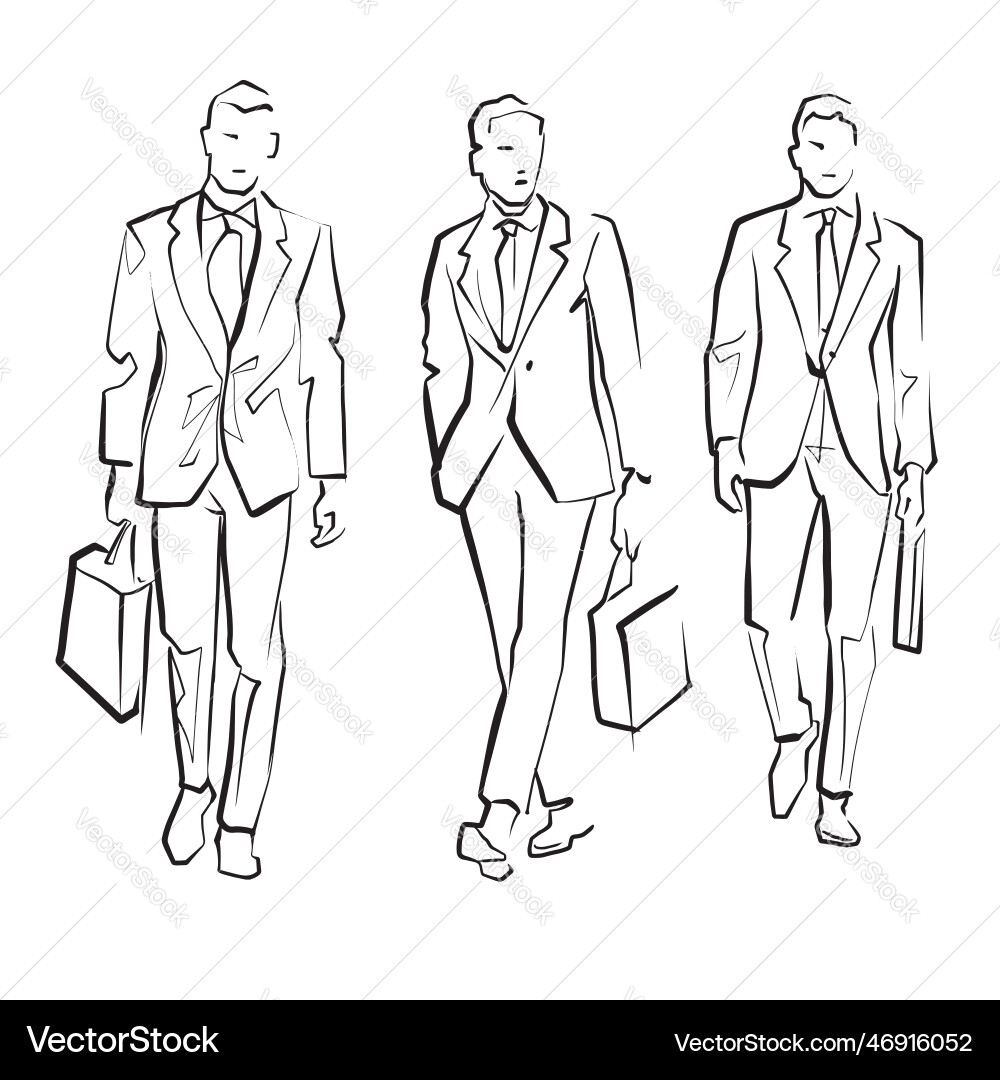 Fashion models line drawing Royalty Free Vector Image