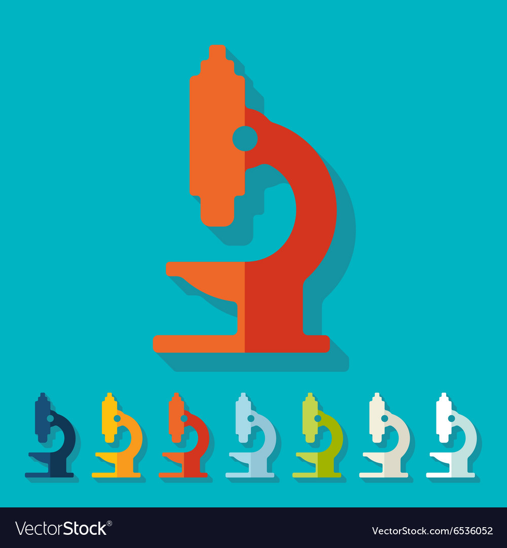 Flat design microscope Royalty Free Vector Image