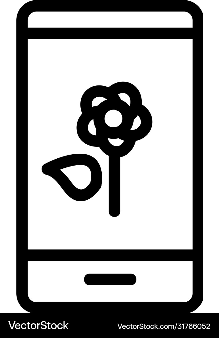 Flower shop phone application icon outline Vector Image