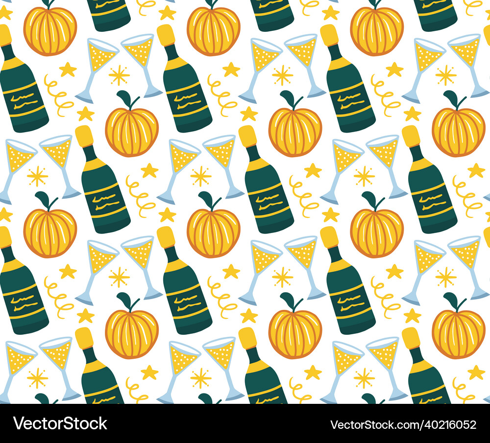 Happy new year abstract boho pattern in modern Vector Image