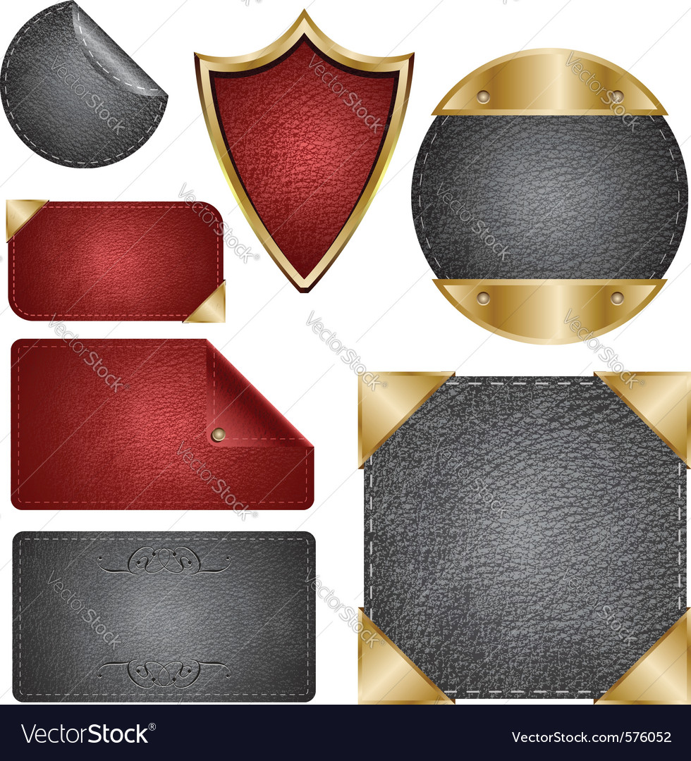 Leather design elements Royalty Free Vector Image