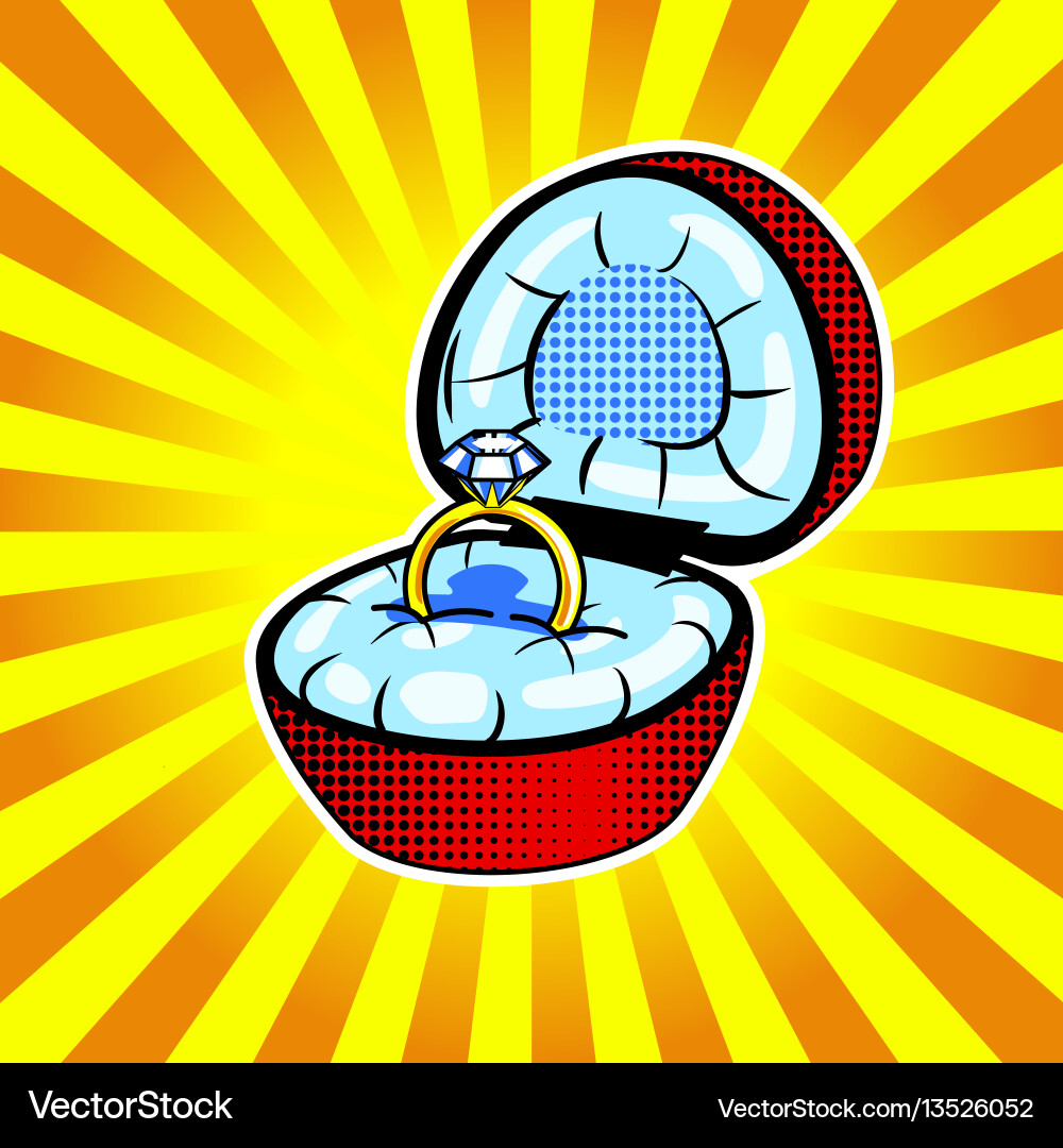 Precious jewelery ring pop art Royalty Free Vector Image