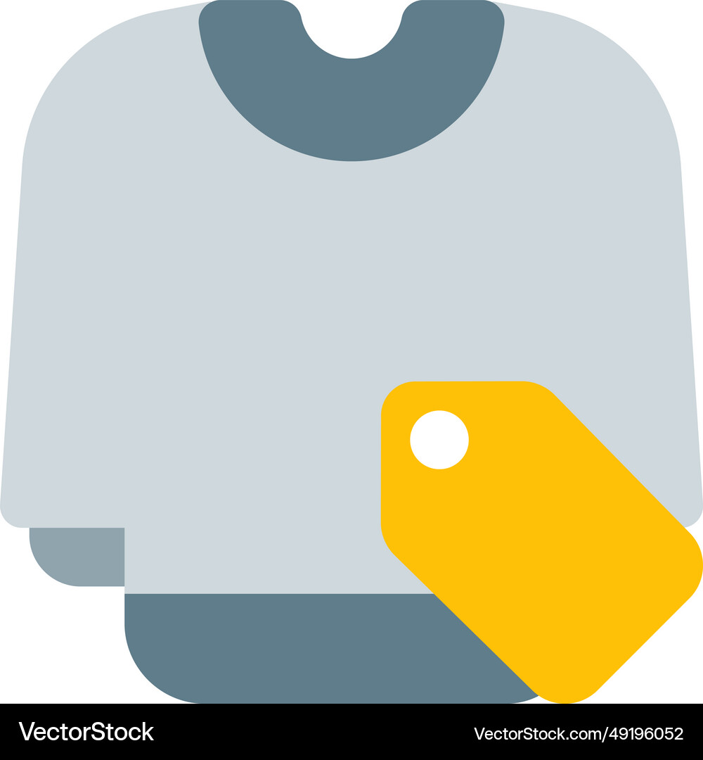 Sweater comes with an affixed price label Vector Image