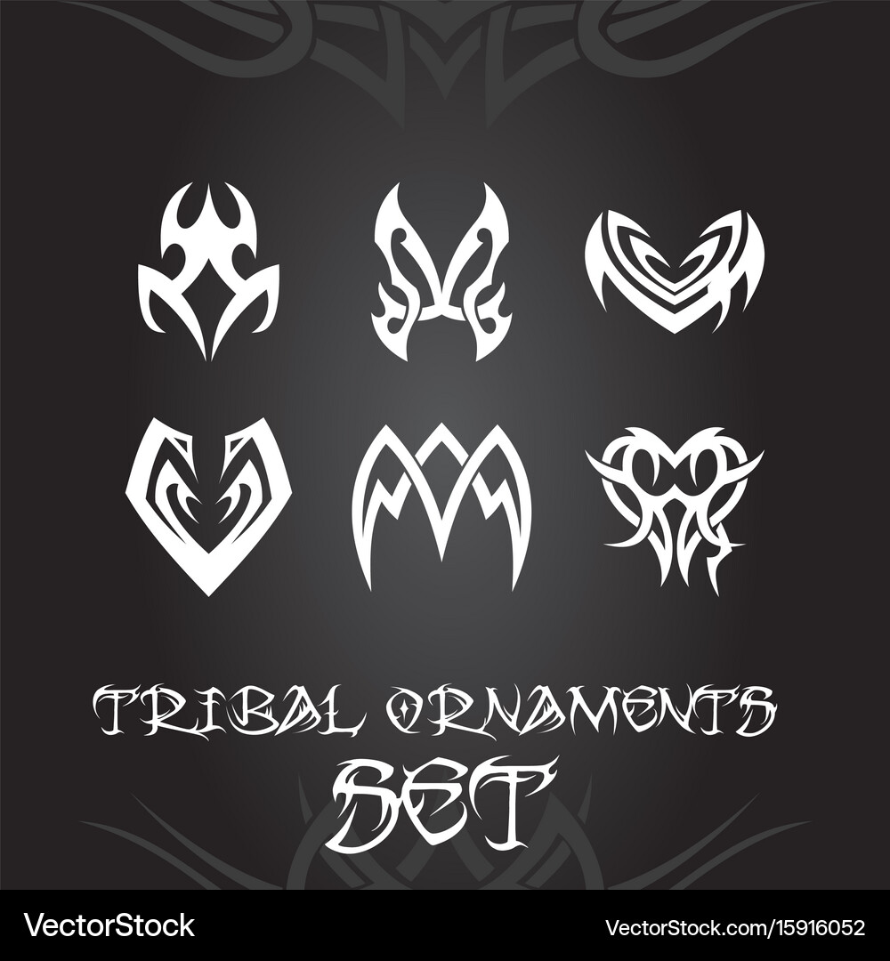 Tribal design elements and tattoo ornaments set Vector Image